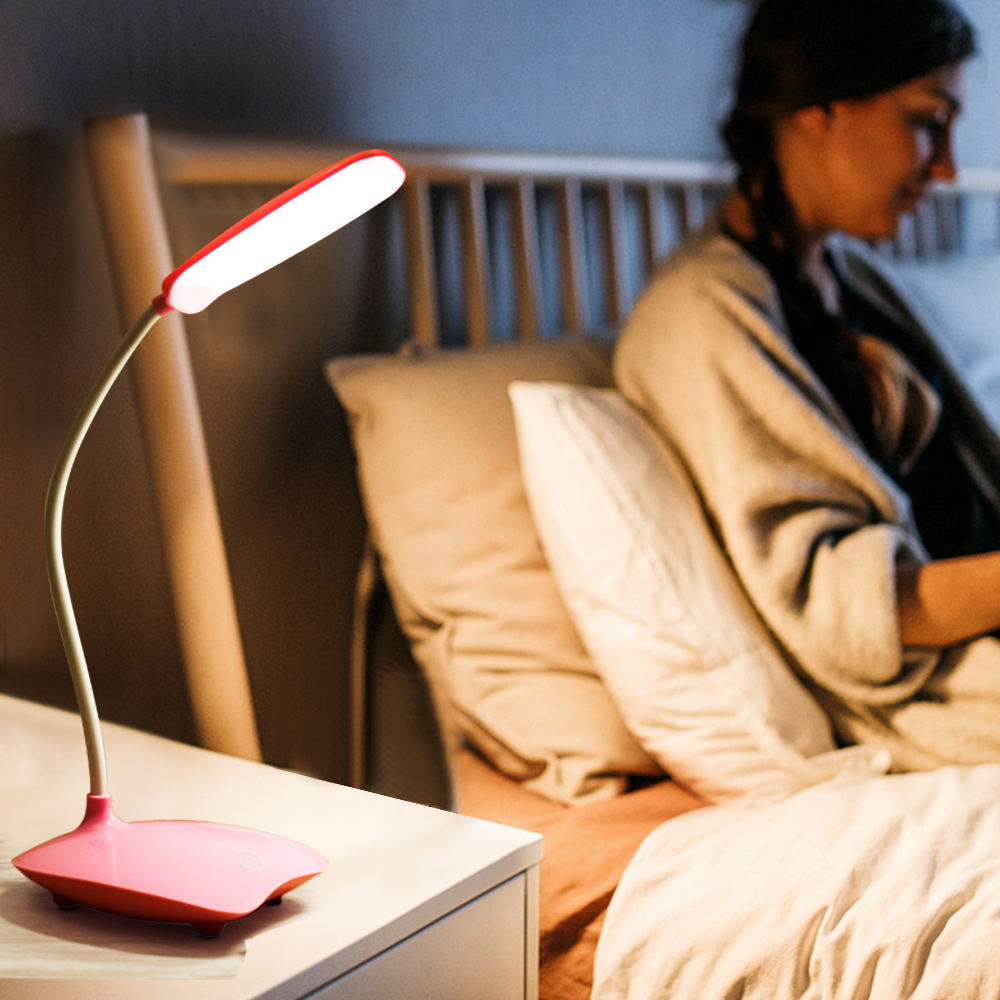 Portable Dimmable LED Desk Reading Eye Protection Touch Switch Flexible ...