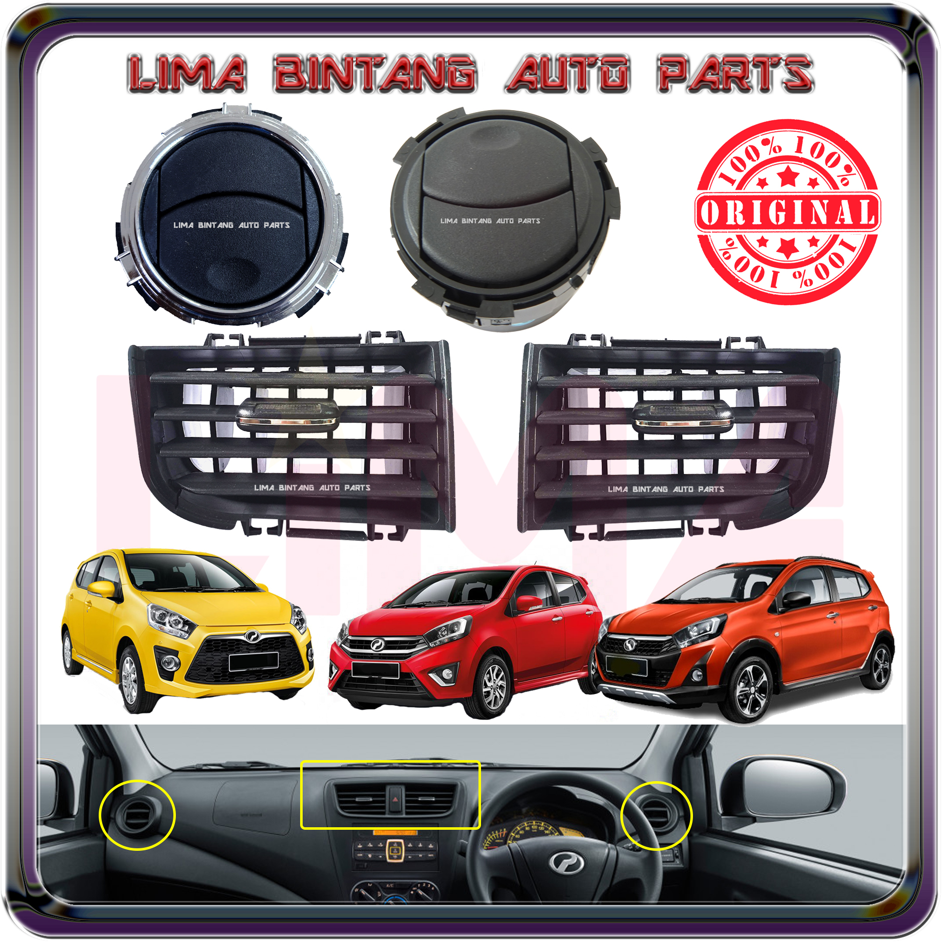 Perodua Axia Aircond Outlet Vent Air Cond Vent Outlet Center / Side ...