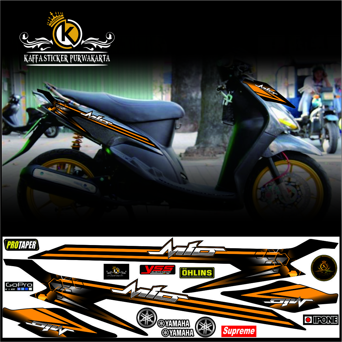 striping mio sporty Sticker Stiker Striping Lis Variasi Motor Mio SMILE ...