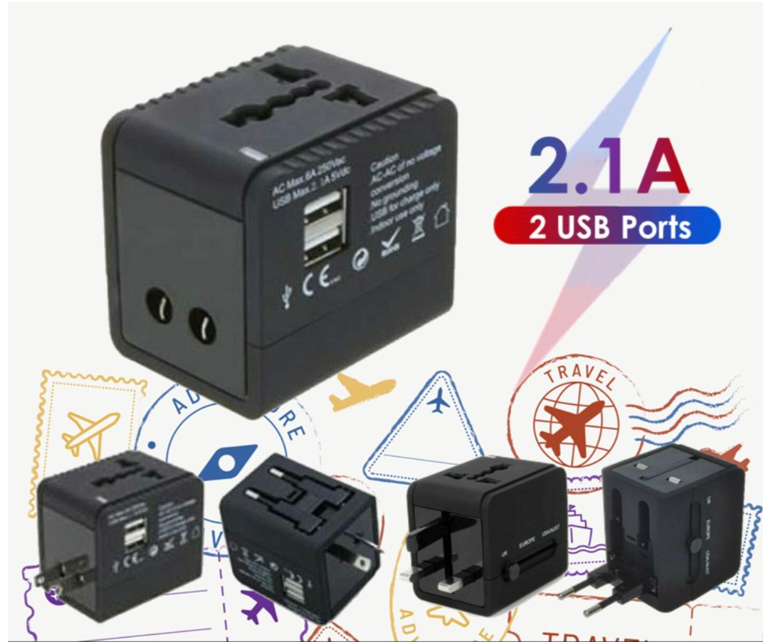 [SG Seller] Universal Compact Travel Adapter Wall Plug with USB type C ...