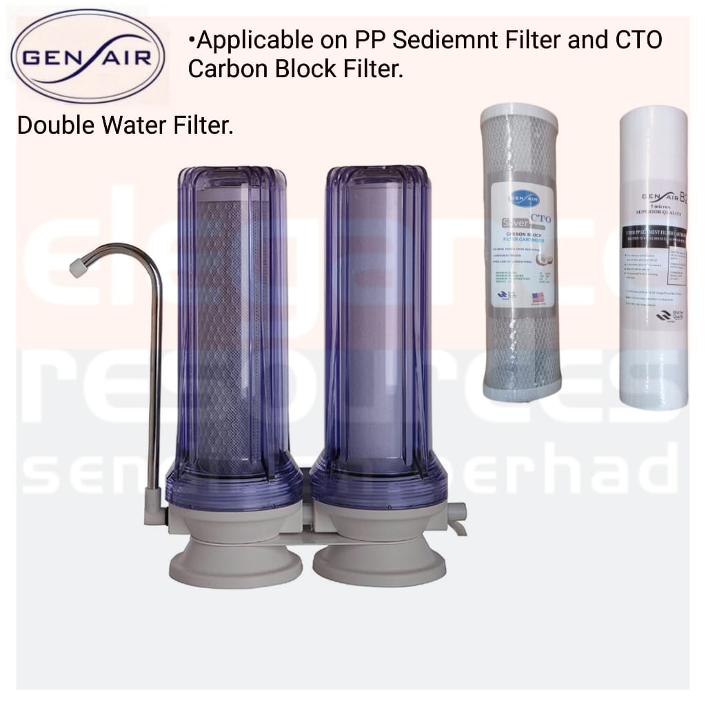 GEN AIR Double Water Filter 10'' 5 Micron PP Sediment Filter with 10 ...