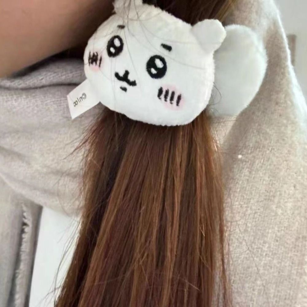 Cute Plush Anime Chiikawa Hair Tie Elastic Cartoon Hachiware Rubber ...