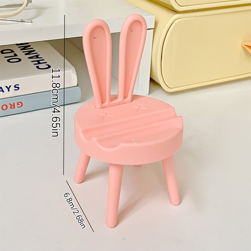 Cute Rabbit Ears Chair Shaped Phone Holder Accessories Desktop Mobile ...
