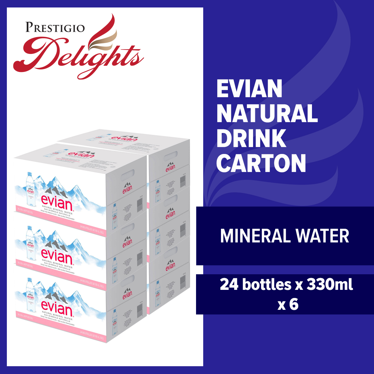 Evian Natural Mineral Water 330ml x 6 Cartons | Bulky Deals | Lazada Singapore