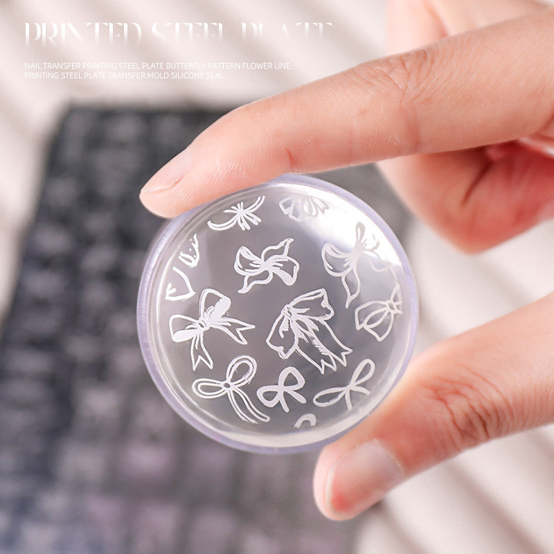 Diverse Ribbon Strap Bowknot Tie Nail Stamping Plates Nail Art Template ...