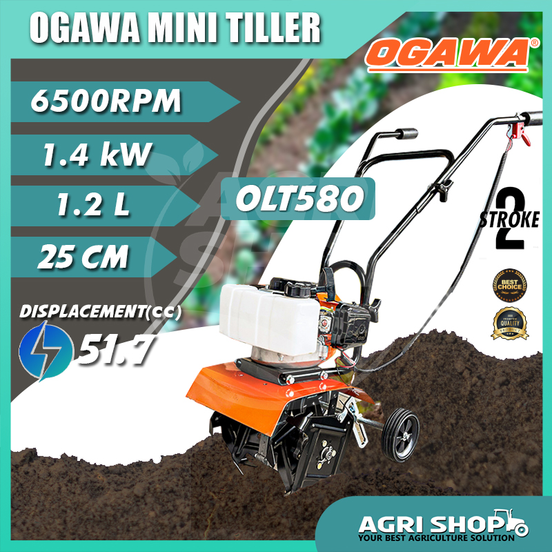 Agrishop OGAWA OLT-580 Mini Tiller Cultivator 51.7cc Rotary Mini Tiller ...