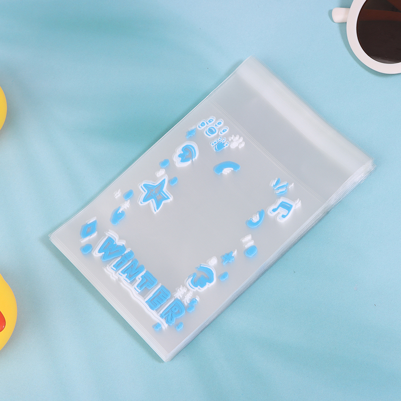 50Pcs Self-adhesive Opp Bag Cute Blue Musical Notes Gift Packaging Bag ...