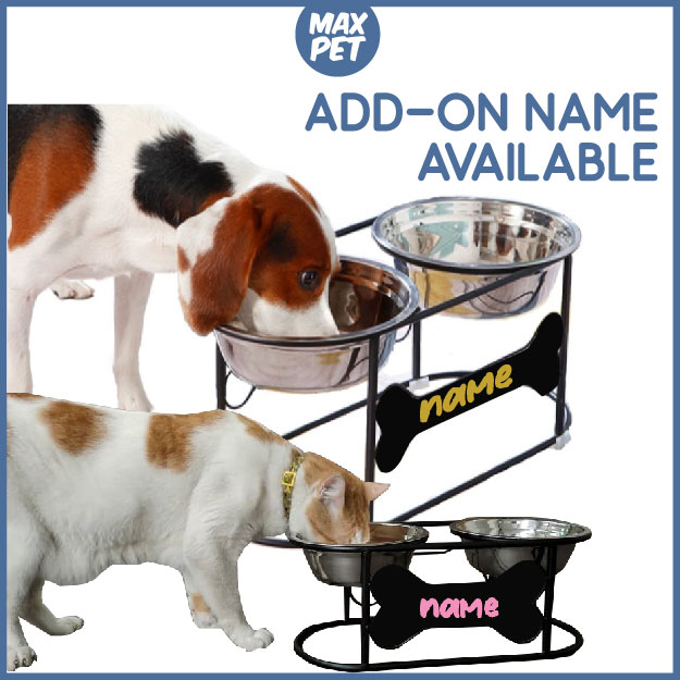 Maxpet Pet Dog Cat Feeding Feeder Food Raised Stainless Steel Elevated ...