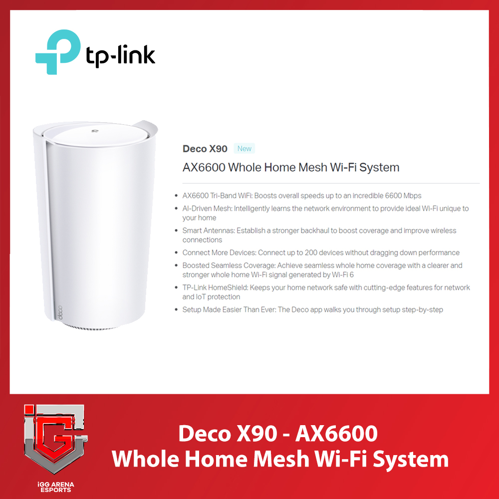 TP-Link DECO X90 AX6600 Gigabit Whole Home Mesh WiFi Wireless Router Wi ...