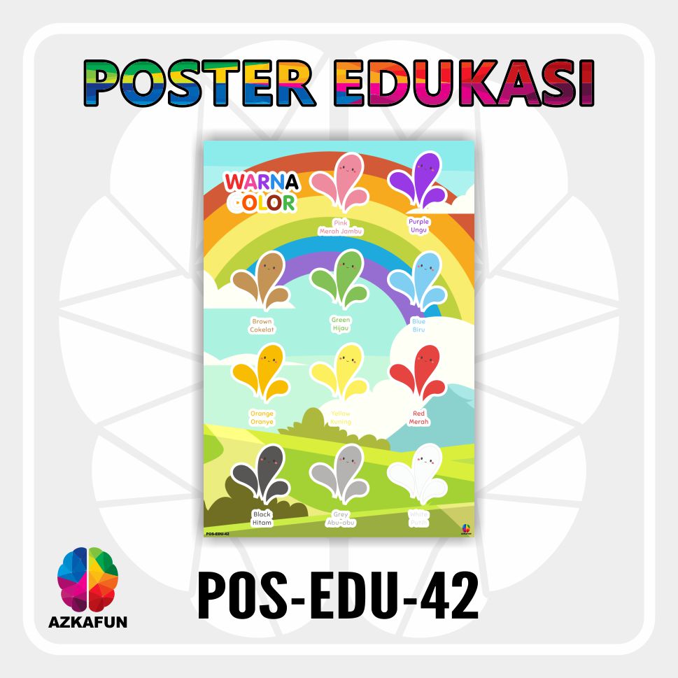 Poster Edukasi WARNA - Poster edukasi anak | Lazada Indonesia
