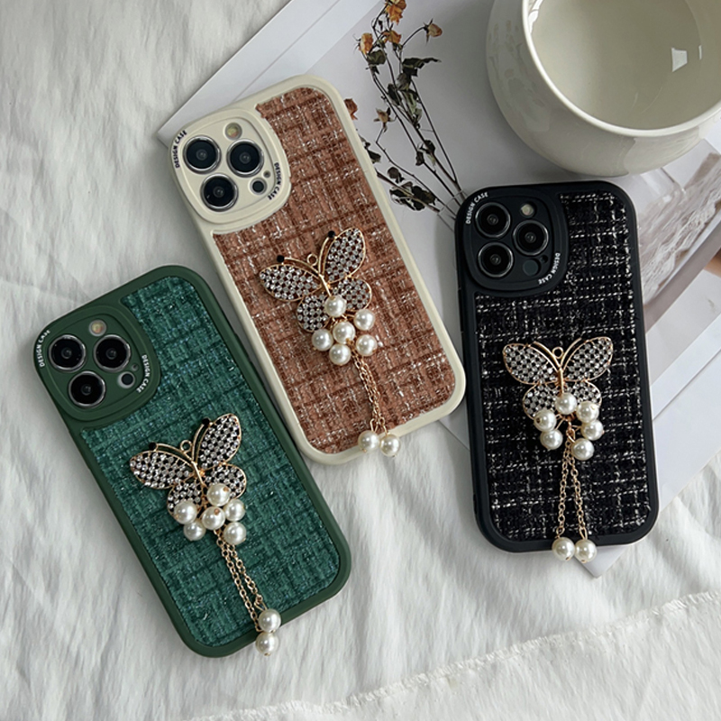 FELMYST for Redmi 13C Back Cover Butterfly Ornament Of Gemstone Pendant ...