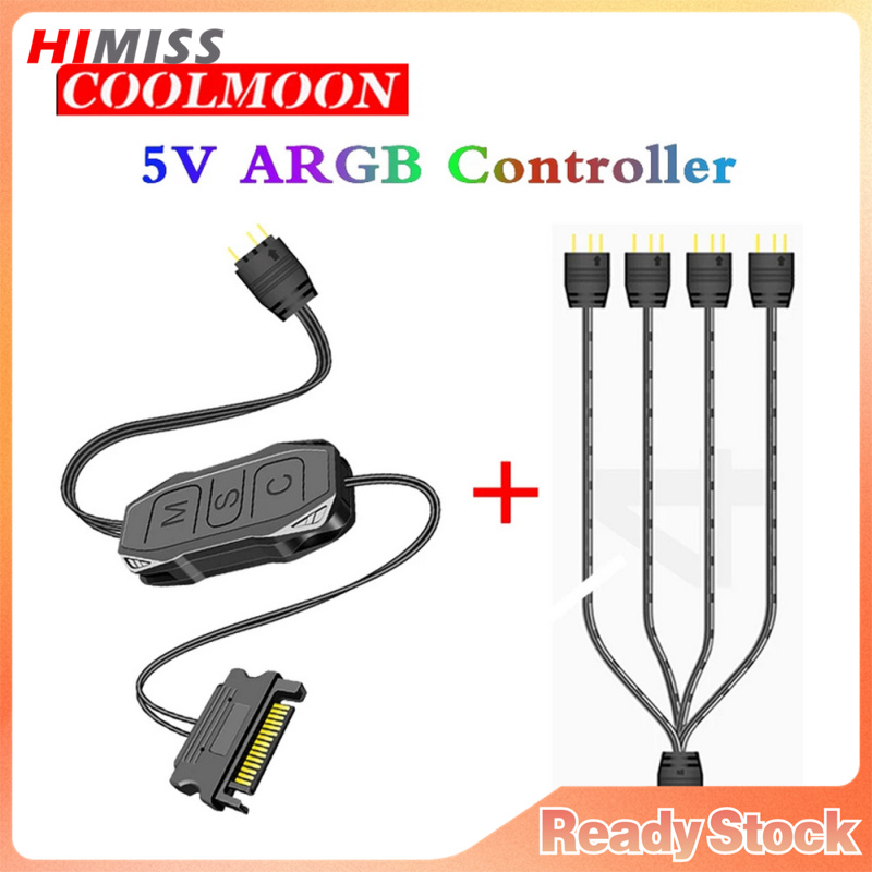 HIMISS AR-1 ARGB PC Fans Controller Kit ARGB Splitter 5V 3 Pin To SATA ...