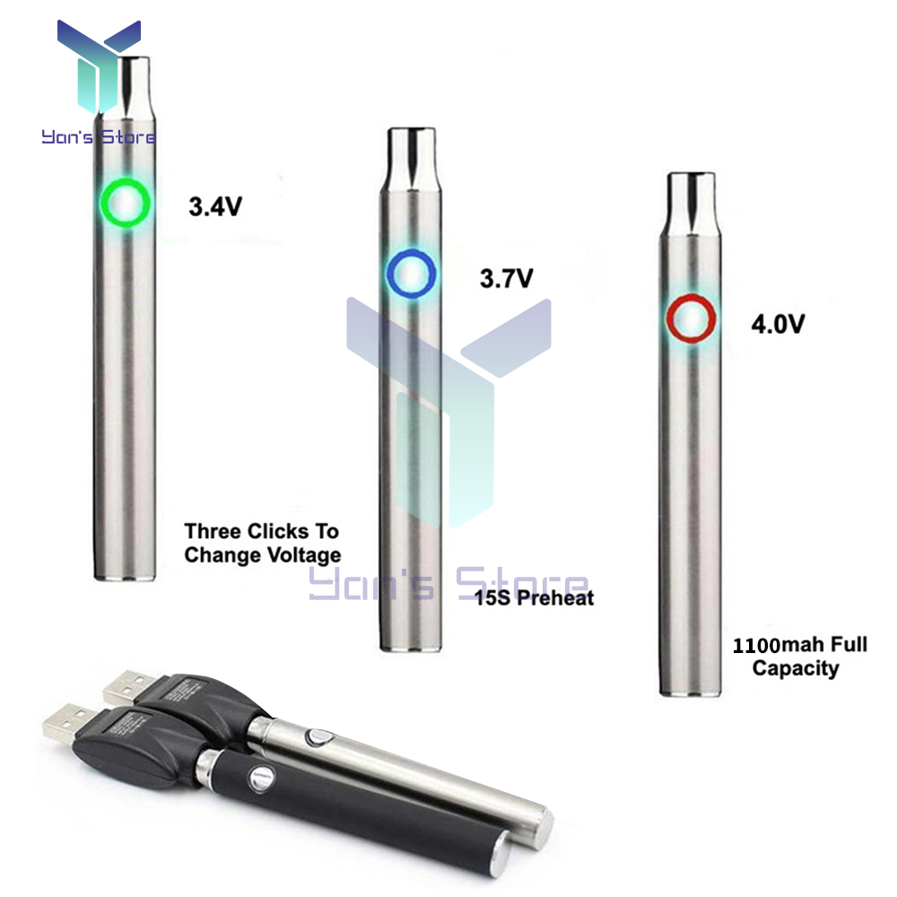 1100mah 510 Thread Cart Pen Button Set Heat Devices Adjustment Heating ...
