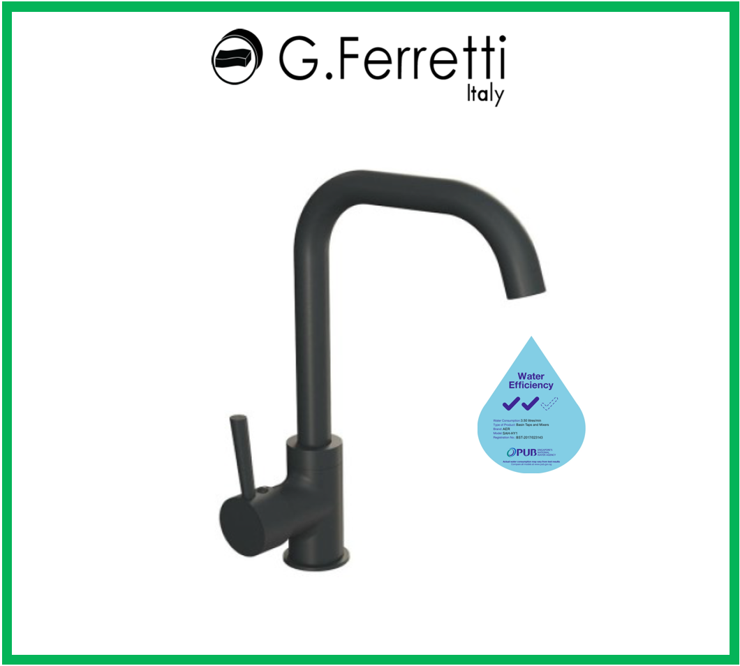 G.Ferretti Kitchen Sink Mixer Tap in Chrome and Matte Black GF50505 ...