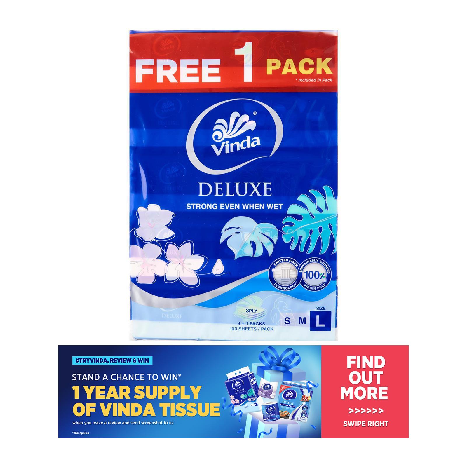 Vinda Deluxe Soft Pack Facial Tissue Large | Lazada Singapore