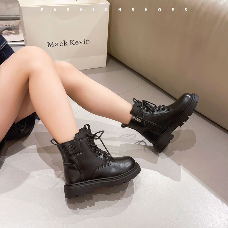 Girls Martin Boots 2024 New Spring and Autumn Single Boots Medium and ...