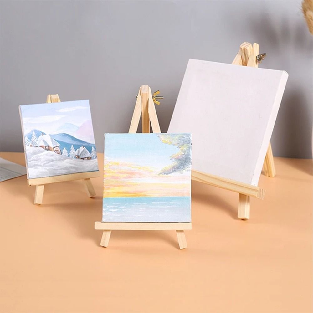 Folding Painting & Sketch Wood Mini Easel Small Portable Triangle ...