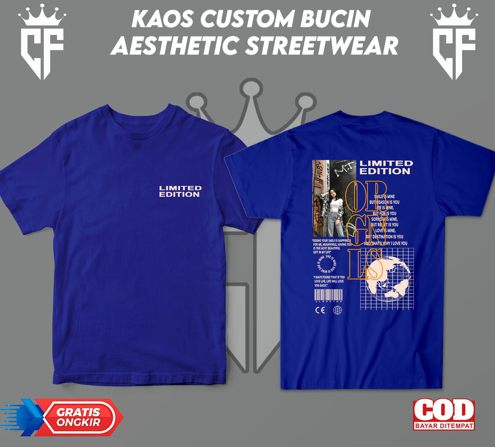 Custom Fashion - Kaos Custom Foto Bucin Aesthetic Streetwear / Kaos ...