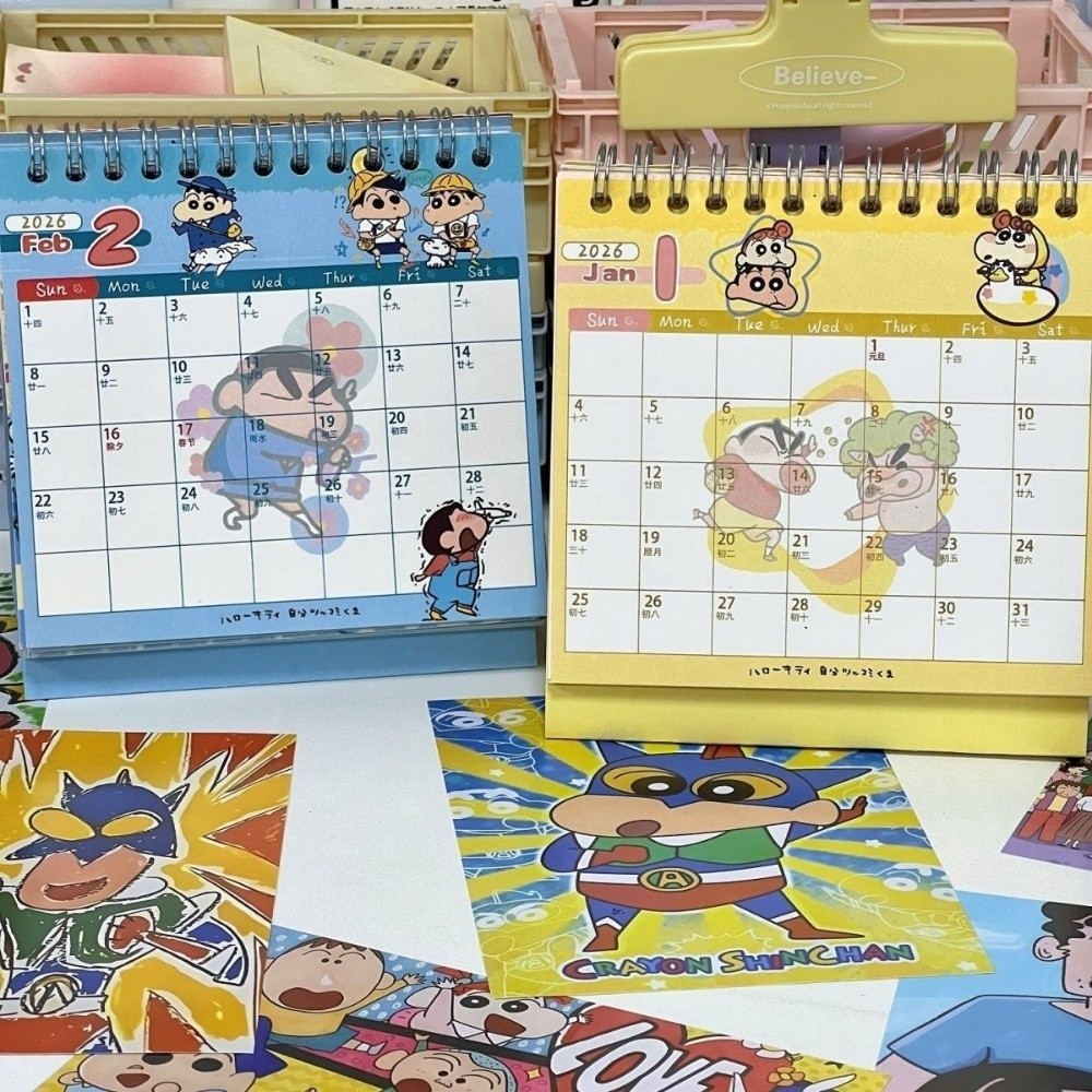 Retro Convenient Graffiti Comic Calendar Crayon Shin-chan Colorful ...