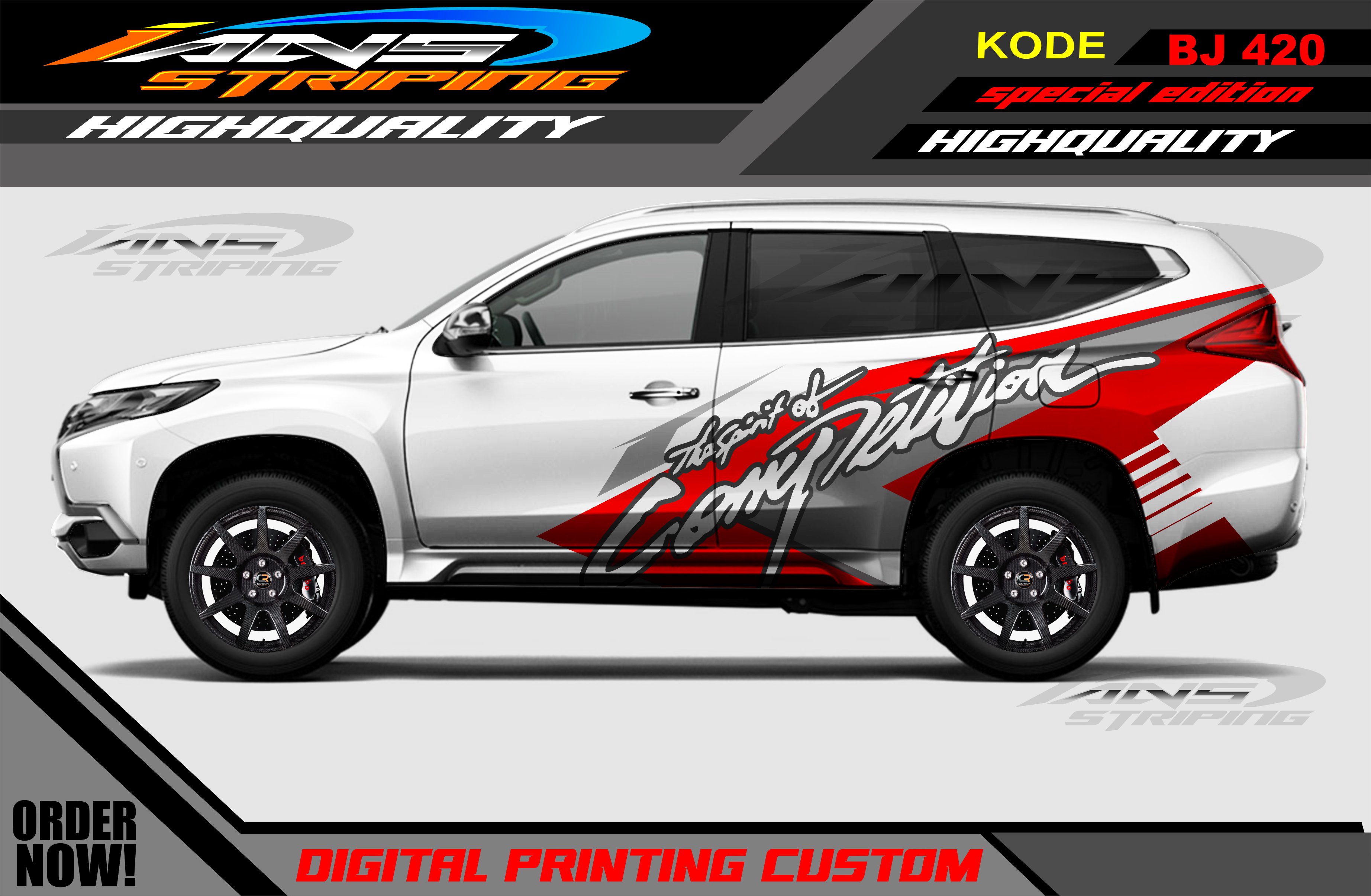 VARIASI MOBIL PAJERO / STIKER MOBIL BRIO AVANZA YARIS XENIA / DECAL ...