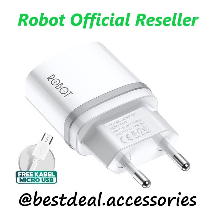 Robot RT-K7 Adaptor Charger 5V/1A With Cable Micro USB | Lazada Indonesia