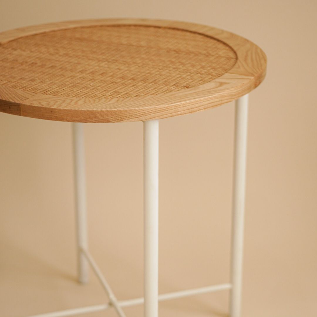 Gabi Solid Ash Wood, Rattan & Metal Side Table by Kura Designs | Lazada PH
