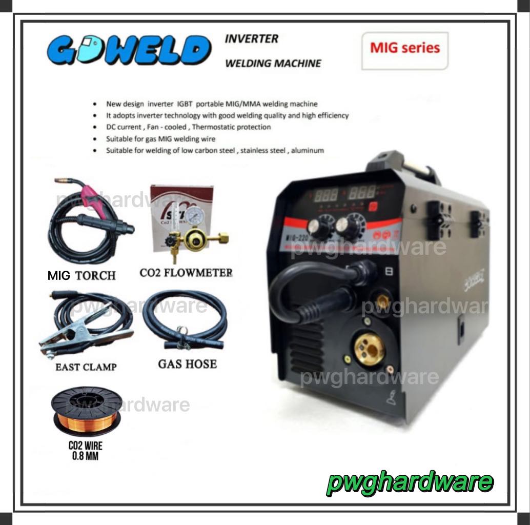 GOWELD MIG 220 3-IN-1 INVERTER WELDING MACHINE (GAS, GASLESS MIG & ARC ...