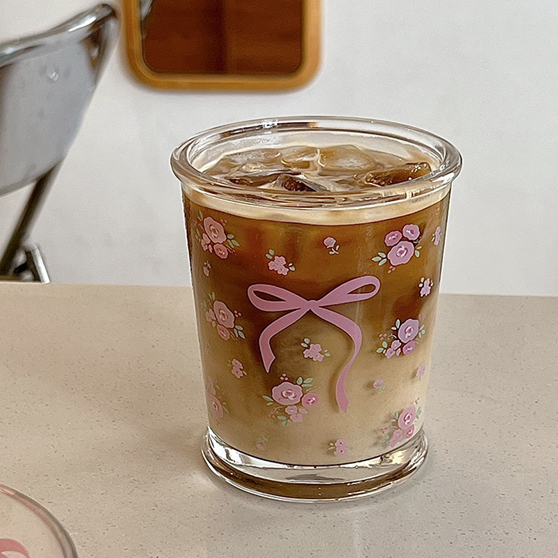 Original French Rose Glass Cup, Bow Knot, Fragmented Flowers Cold ...