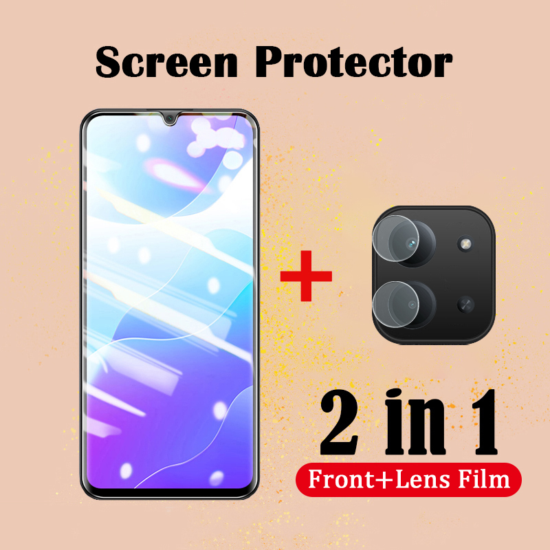 2Pack For Redmi 15C Screen Protector Tempered Glass Film + Lens Camera ...