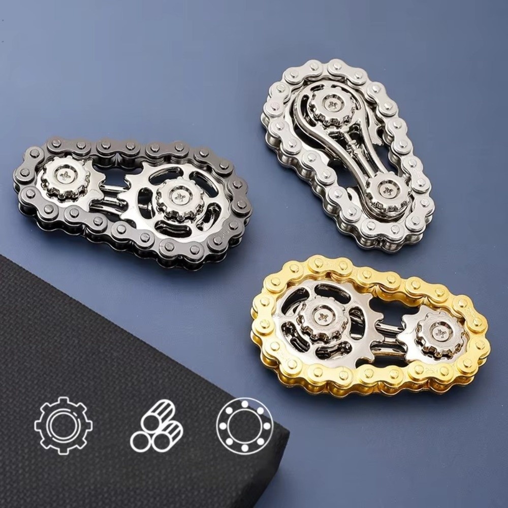 Gift Creative Flywheel Fidget Spinner Metal Spinning Top Bike Chains ...