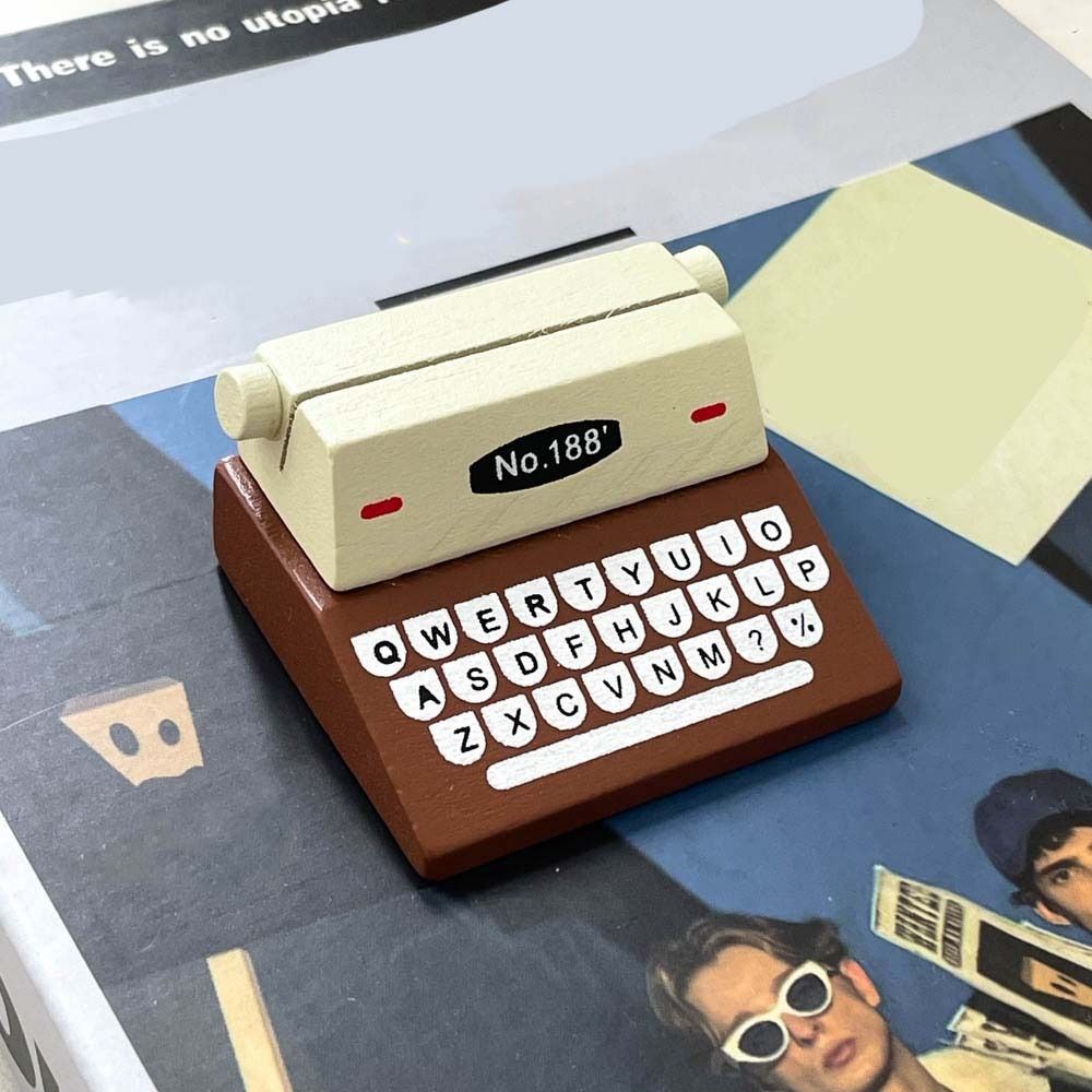 Creative Wood Table Stand Card Holder Typewriter Shape Note Clip Photo ...