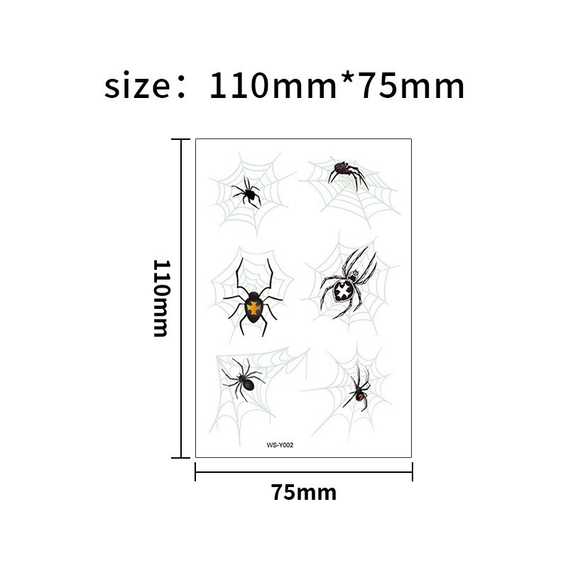 【Mega Spider Tattoo Halloween Waterproof Sweat 3D Spider Tattoo Sticker ...