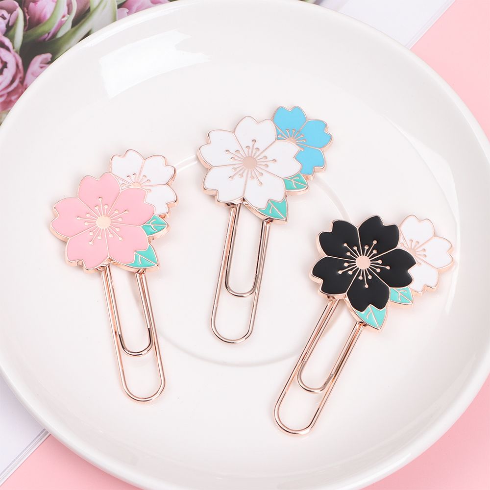 【SkinHorizon】Colorful Sakura Metal Paper Clip Bookmark Creative ...