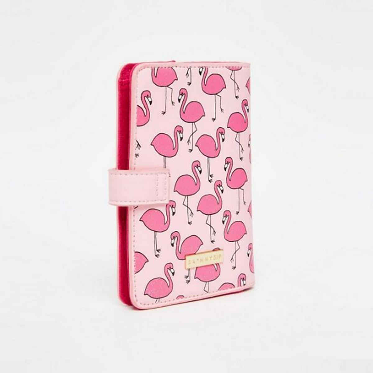 Flamingo Luggage Tag + Passport Holder Purse Wallet Case Pu Leather ...