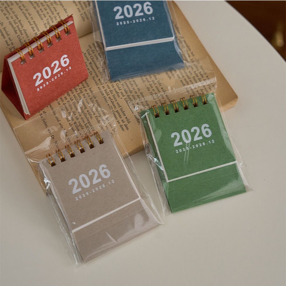 Portable Month Date Display 2026 Mini Desk Calendar Solid Color Date ...