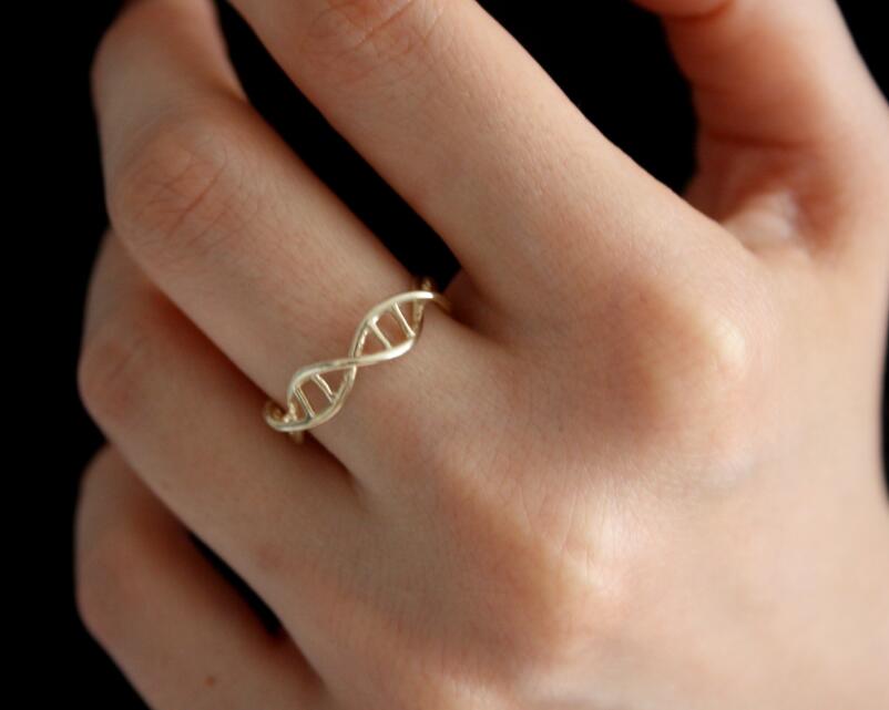 Oly2u New DNA ring Chemistry Molecule Wo Ring Minimalist Ring JZ177 ...