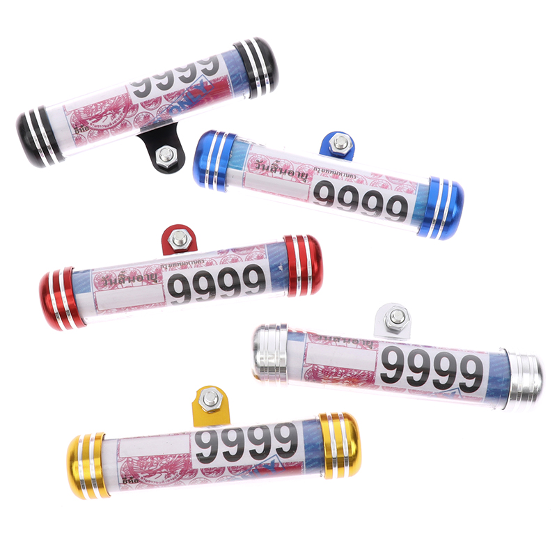 1pc Motorcycle Motorbike Tube Tax Disc Cylindrical Holder Frame License ...