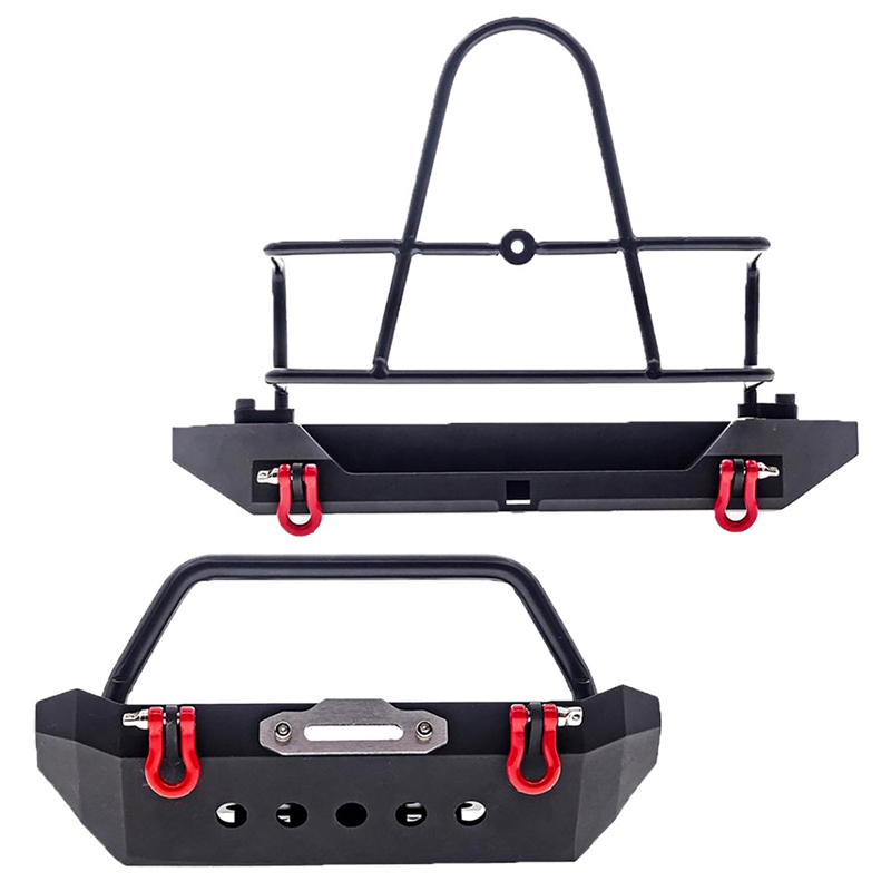 2 Pcs Metal Bumper with Spare Tire Carrier for 110 RC Crawler Axial ...