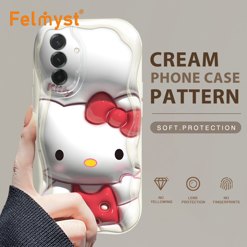 FELMYST for Samsung A36 A56 5G Back Cover Hello Kitty Cream Texture ...