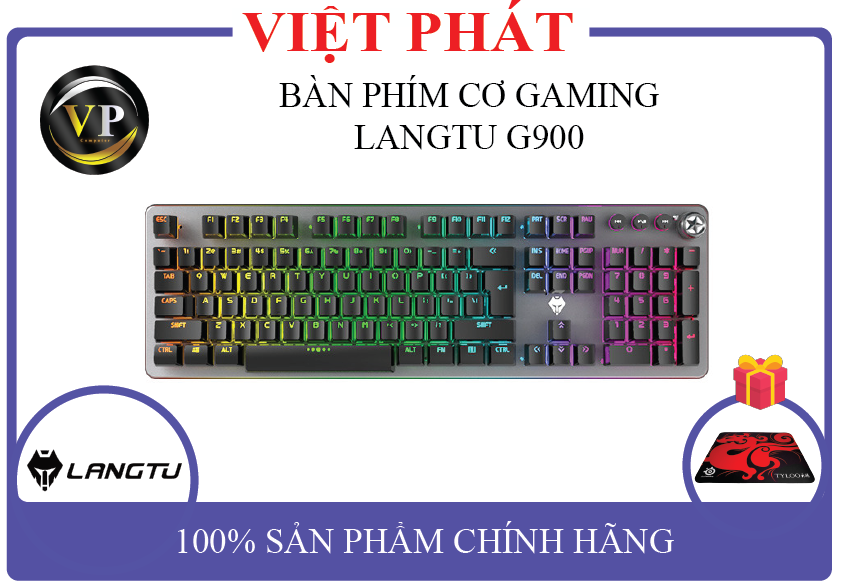 Bàn Phím Cơ LANGTU G900 Có Nút Vặn Đa Phương Tiện - Đèn Led 7 Màu + KM TẤM LÓT CHUỘT | Lazada.vn