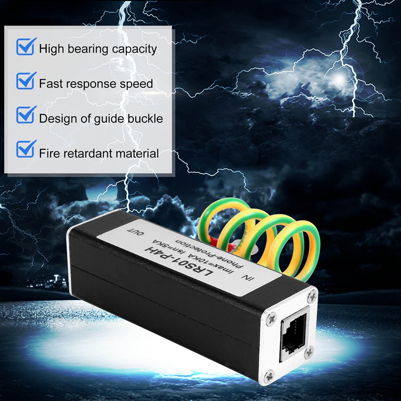 Telephone Fax Surge Protector Arrestor RJ11 Kl01-P4H Black RJ11 ADSL ...