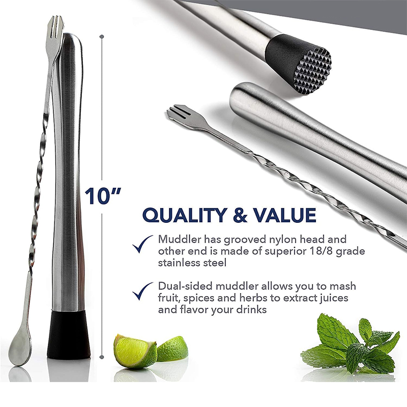 【Lowest Prices Online】 LMETJMA 10 Inch Stainless Steel Muddler and ...