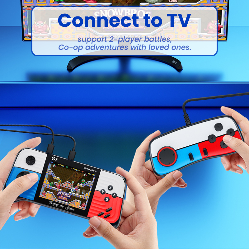 BlueWow เกมคอนโซลมือถือ G9-666เกมคลาสสิกจอแสงแสดงภาพนิ่ม HD 3นิ้วโหมด ...