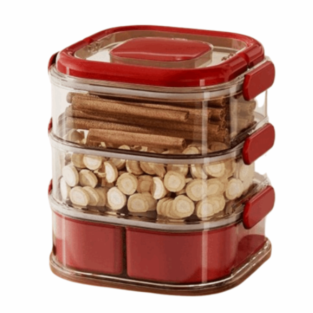 Portable Stackable Spice Storage Box Transparent Multi-Compartment ...