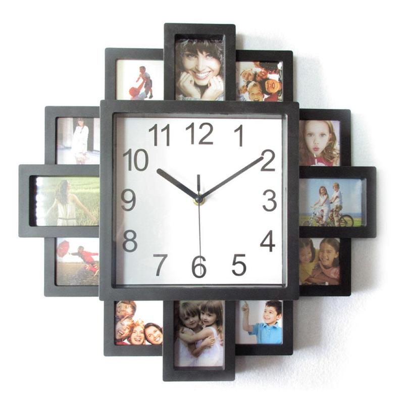 【Discount offer】16 Inch Photo Frame Fashion Clock Metal Photo Frame ...