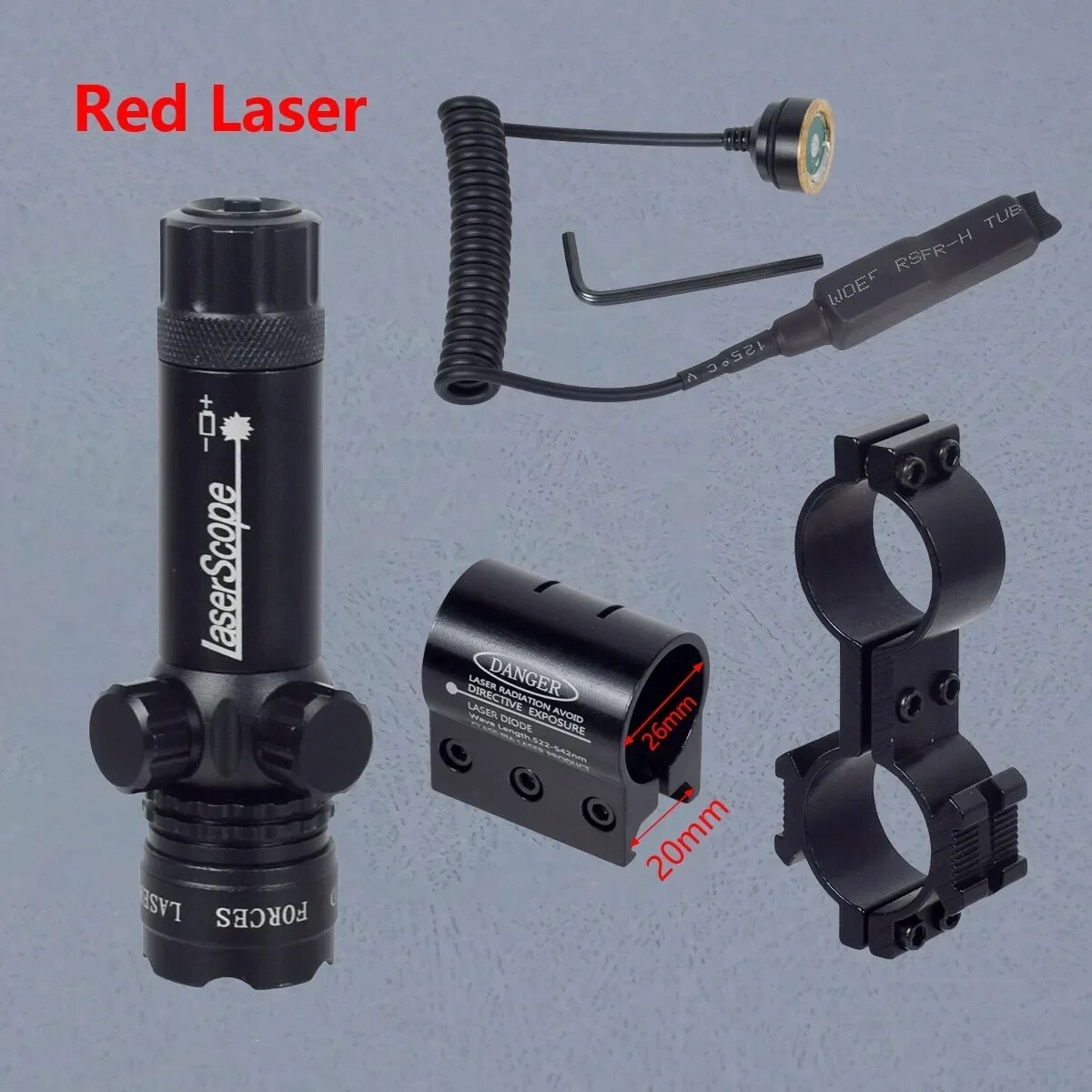 Tactical Hunting Green/ Red Dot Laser Sight Adjustable 532Nm Laser Pointer Rifle Gun Scope Rail ...