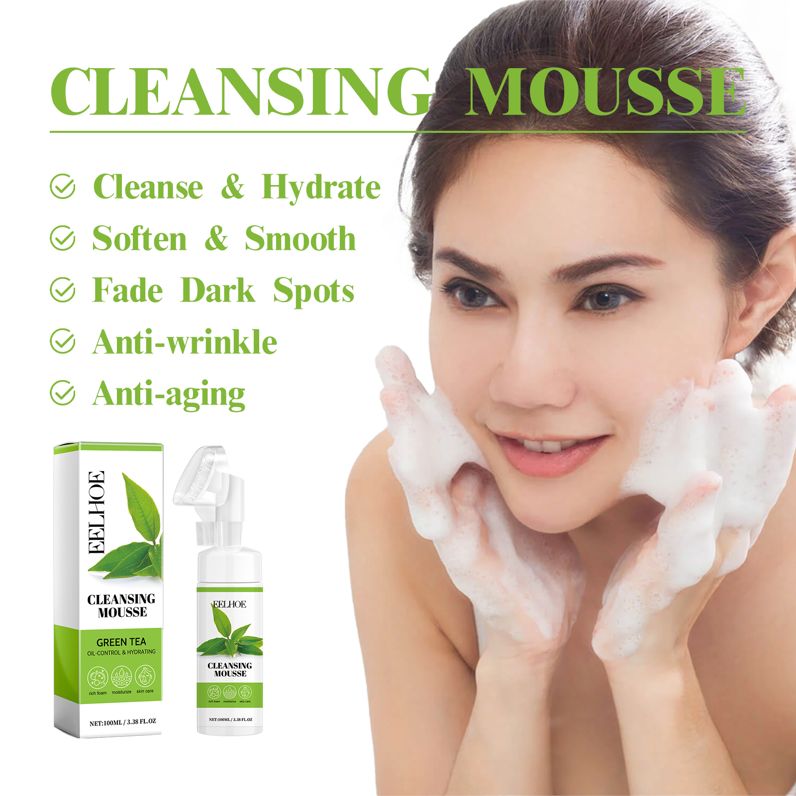 Facial Cleansing Mousse Deep Clean Oil Control Moisturizing Skin ...