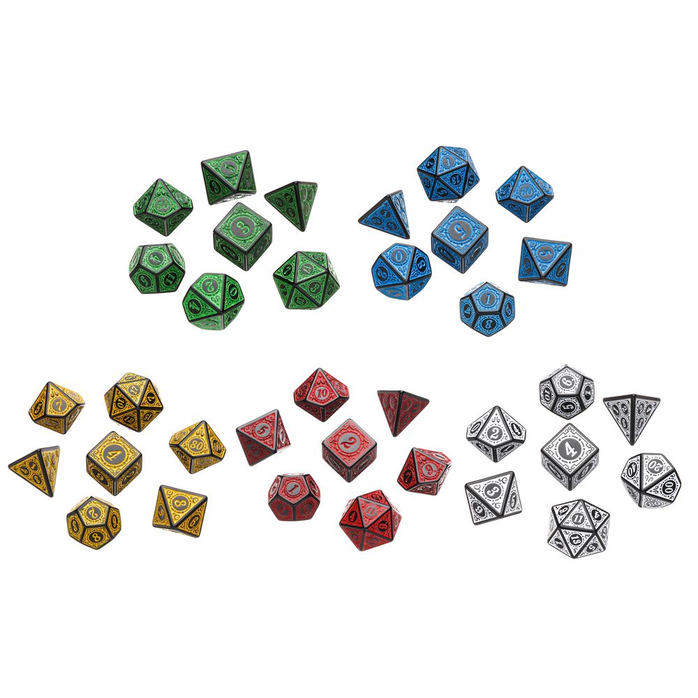 【COD&Ready Stock】35Pcs Multi-Sided Dice Set Game Dice For TRPG DND ...