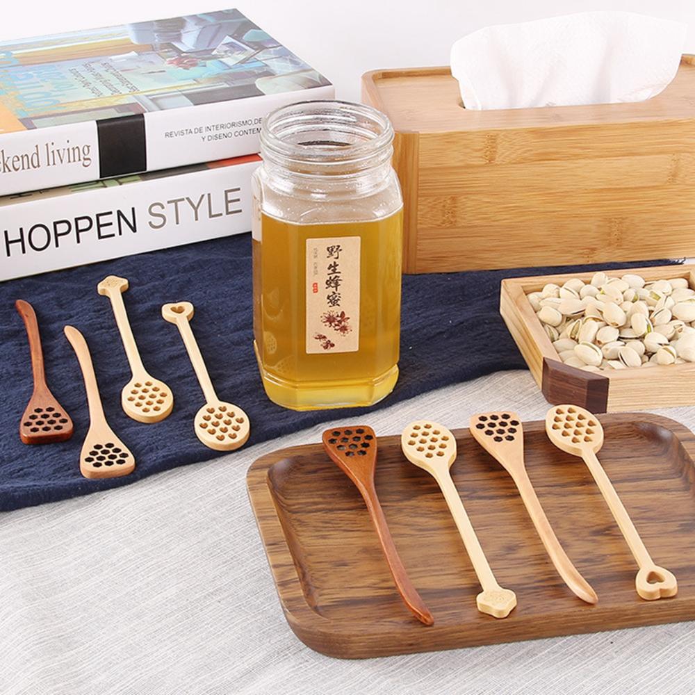 Comb Baking Long Handle Wooden Drizzler Handmade Stirrer Spoon Mixing ...