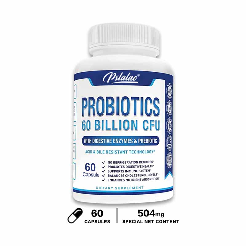 Probiotic Capsules - Contains Digestive Enzymes & Prebiotics - Promotes ...